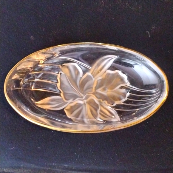 Home Beautiful | Bath | Vintage4x7 Golden Orchid Crystal Soap Dish ...